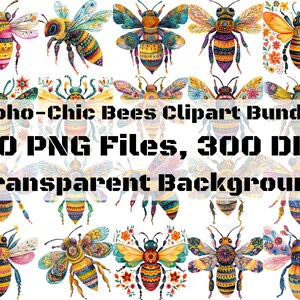 20 Vibrant Bee Clipart Bundle, Instant Download, Colorful Sublimation ...