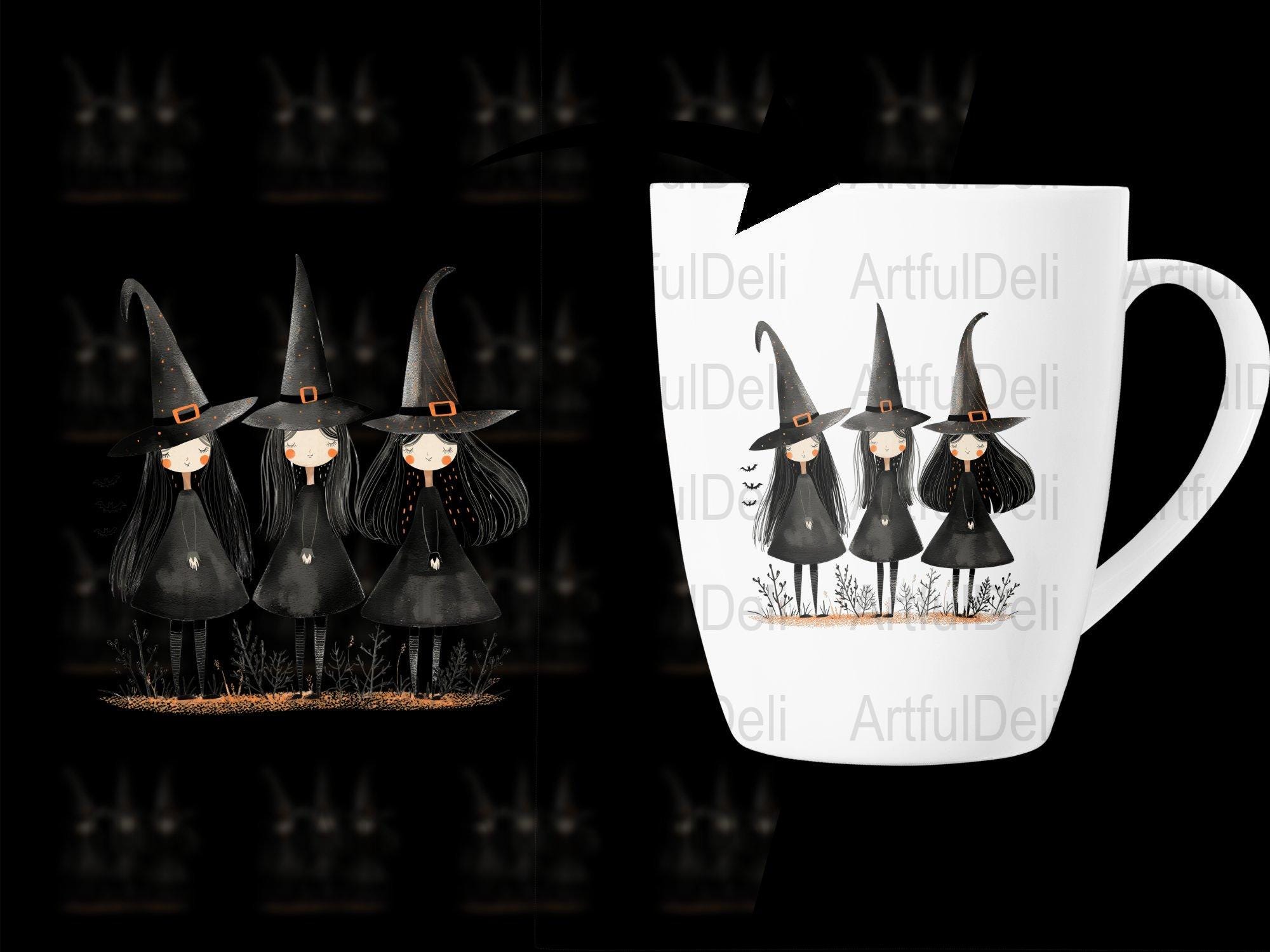 Halloween Witch Clipart, Transparent PNG, Commercial Use, Instant ...