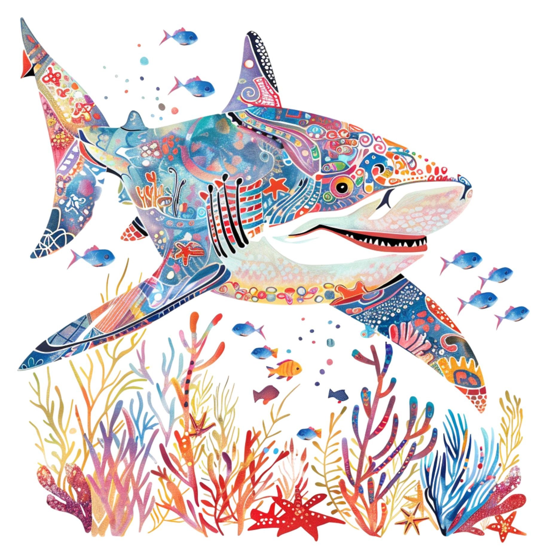 Colorful Shark Clipart Bundle: Sublimation Design (digital Download) - Etsy