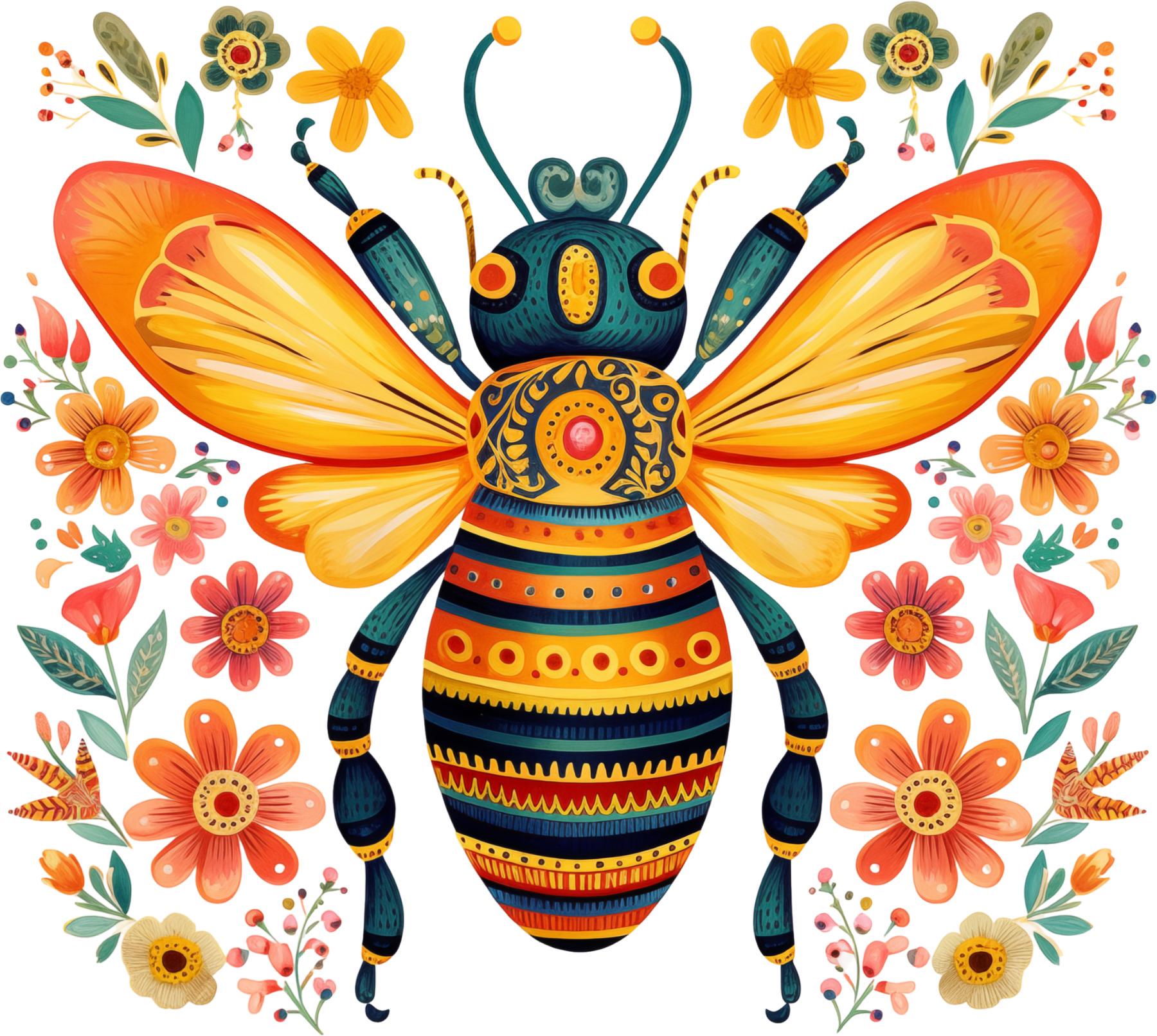 20 Vibrant Bee Clipart Bundle, Instant Download, Colorful Sublimation ...