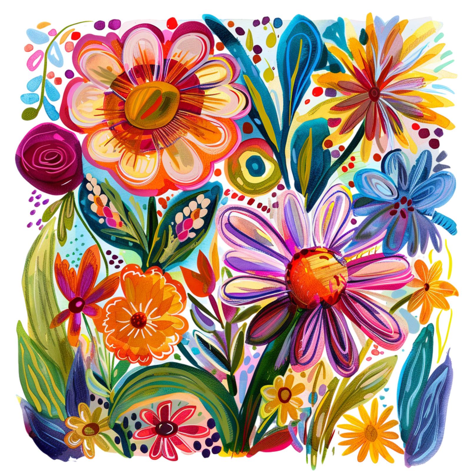 Vibrant Floral Clipart Bundle - 25 PNG Files for Instant Download ...