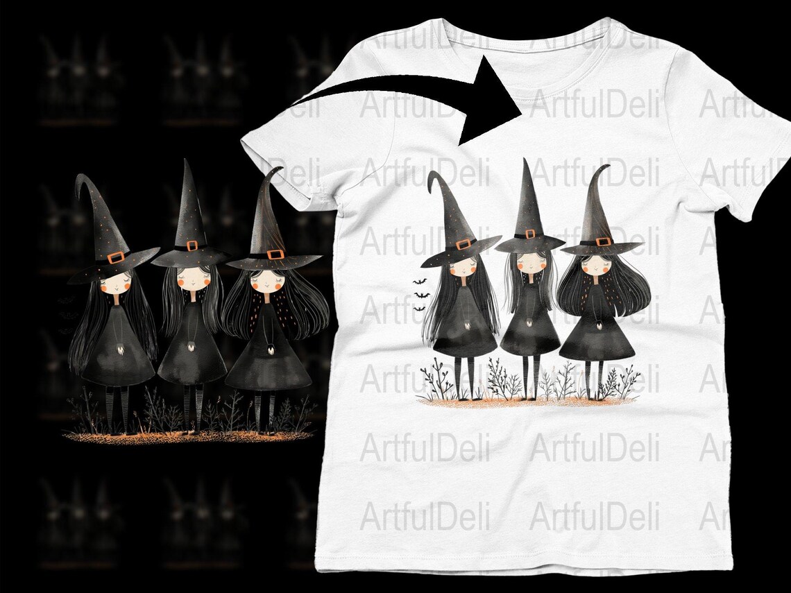 Halloween Witch Clipart, Transparent PNG, Commercial Use, Instant ...