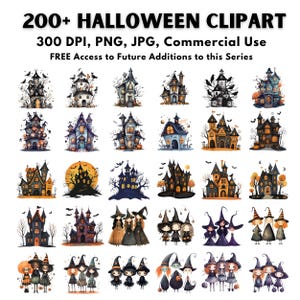 Halloween Clipart Bundle: 200+ PNG Sublimation Designs (commercial Use ...