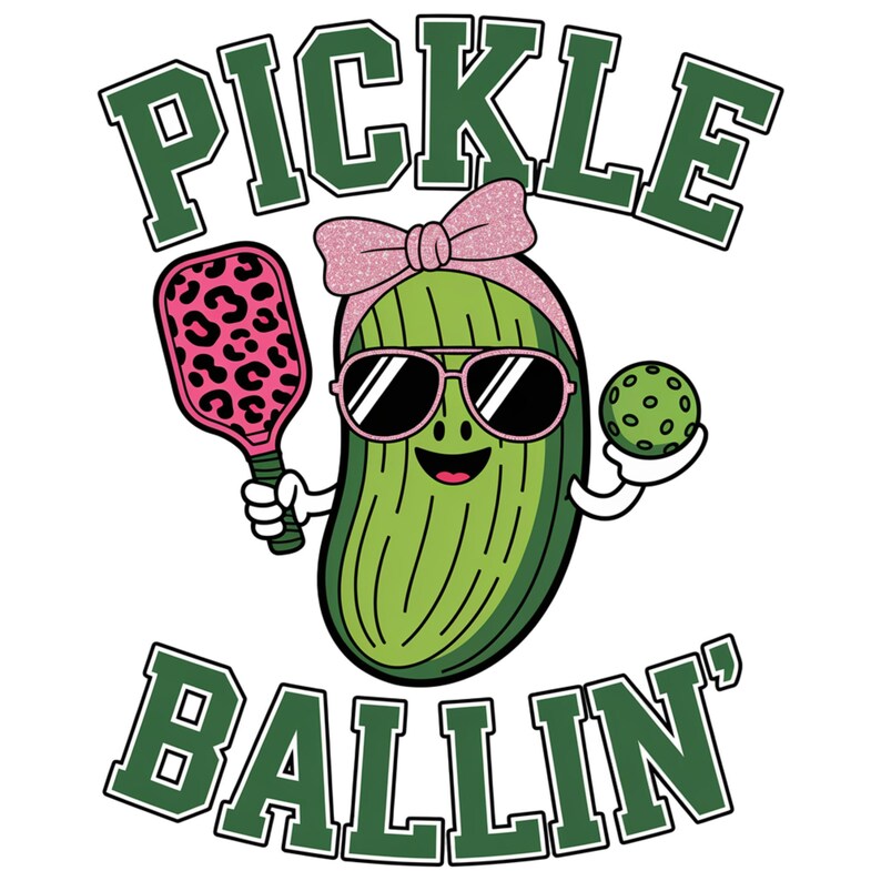 25 Playful Pickle Ballin' Clipart Bundle, Fun Cartoon Pickle Characters ...
