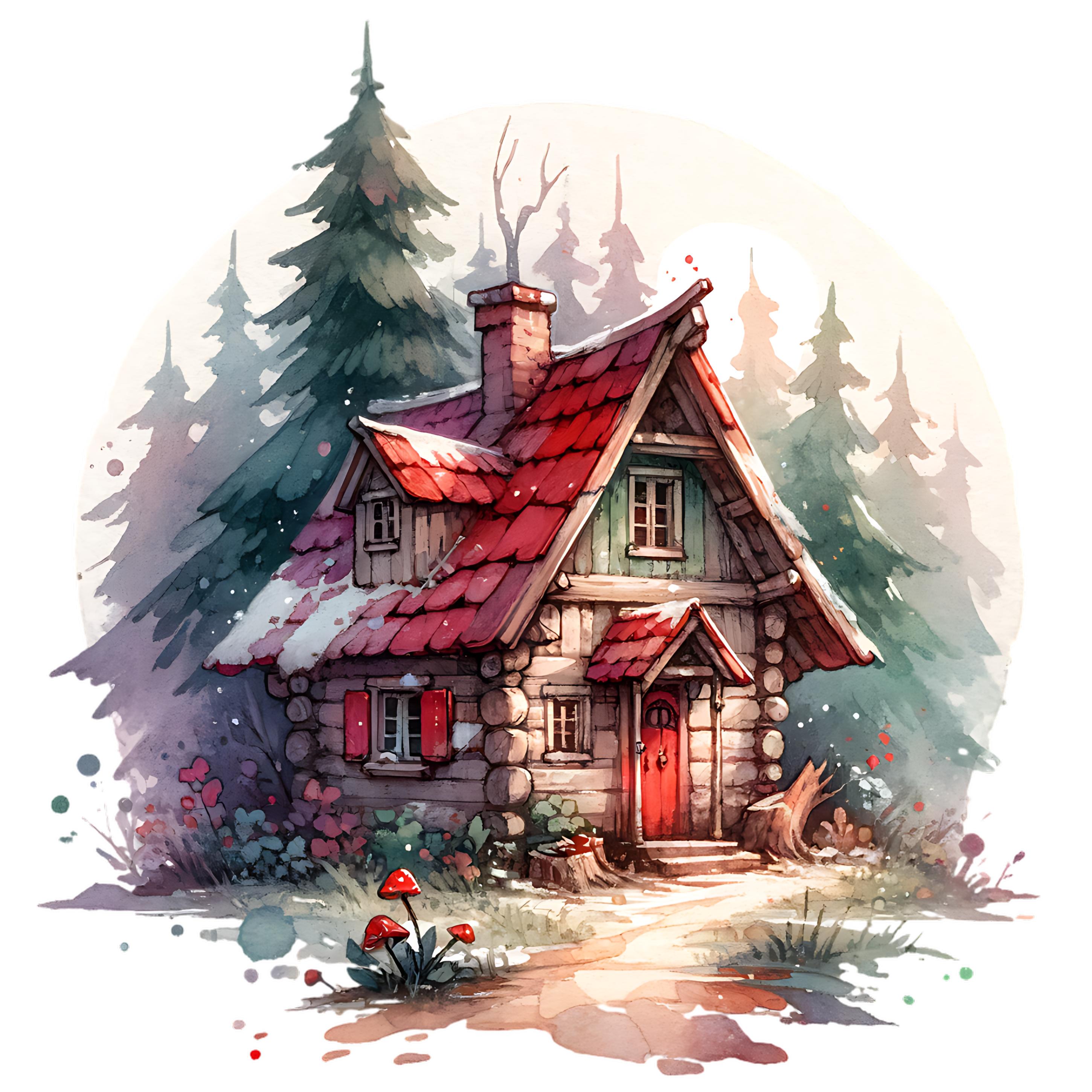 Little Red Riding Hood Watercolor Clipart: Woodland Animals PNG ...