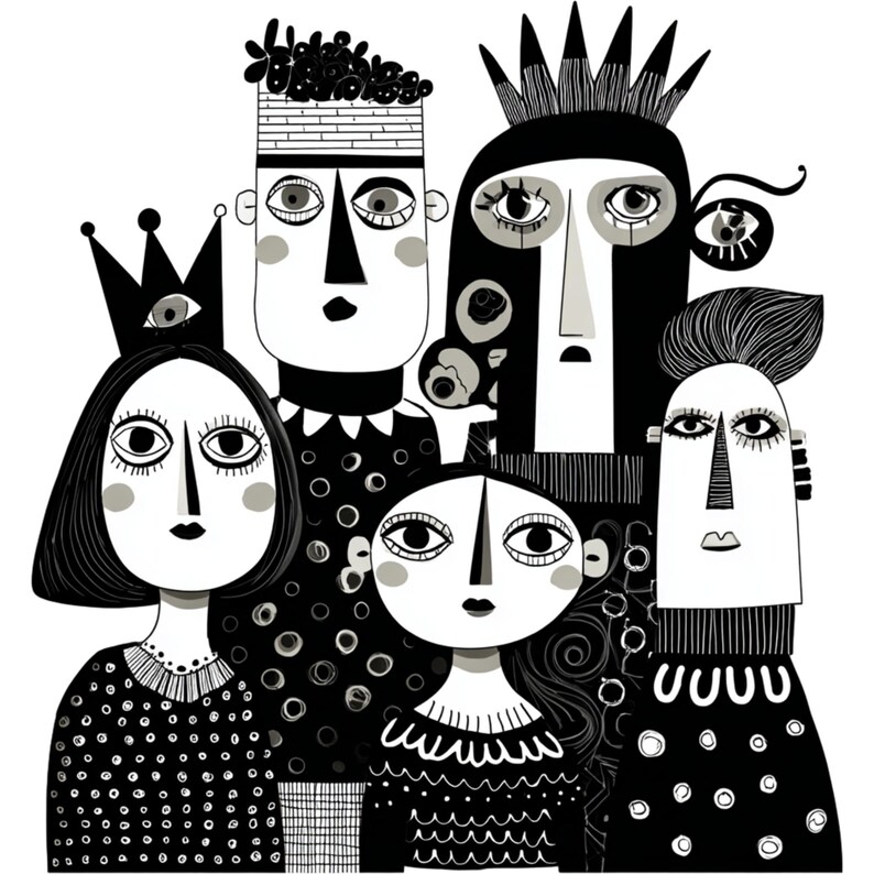 Whimsical People Clipart Bundle: Colorful Character Illustrations (PNG ...