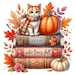 Fall Book Stack Clipart: Autumn Pumpkin Design (digital Download) - Etsy