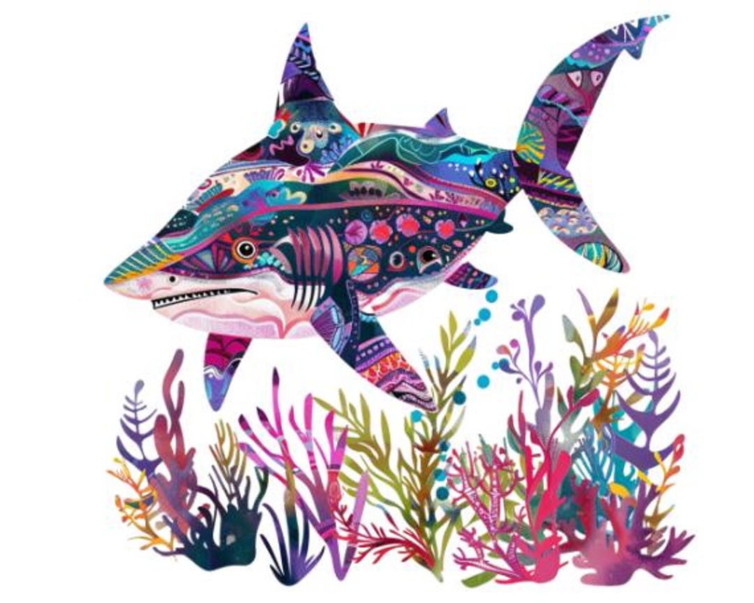 Colorful Shark Clipart Bundle, Sublimation Design, Instant Download ...