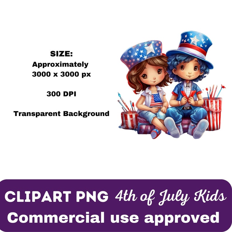 4th of July Kids PNG Clipart, Cute Patriotic Kids, Patriotic Png ...