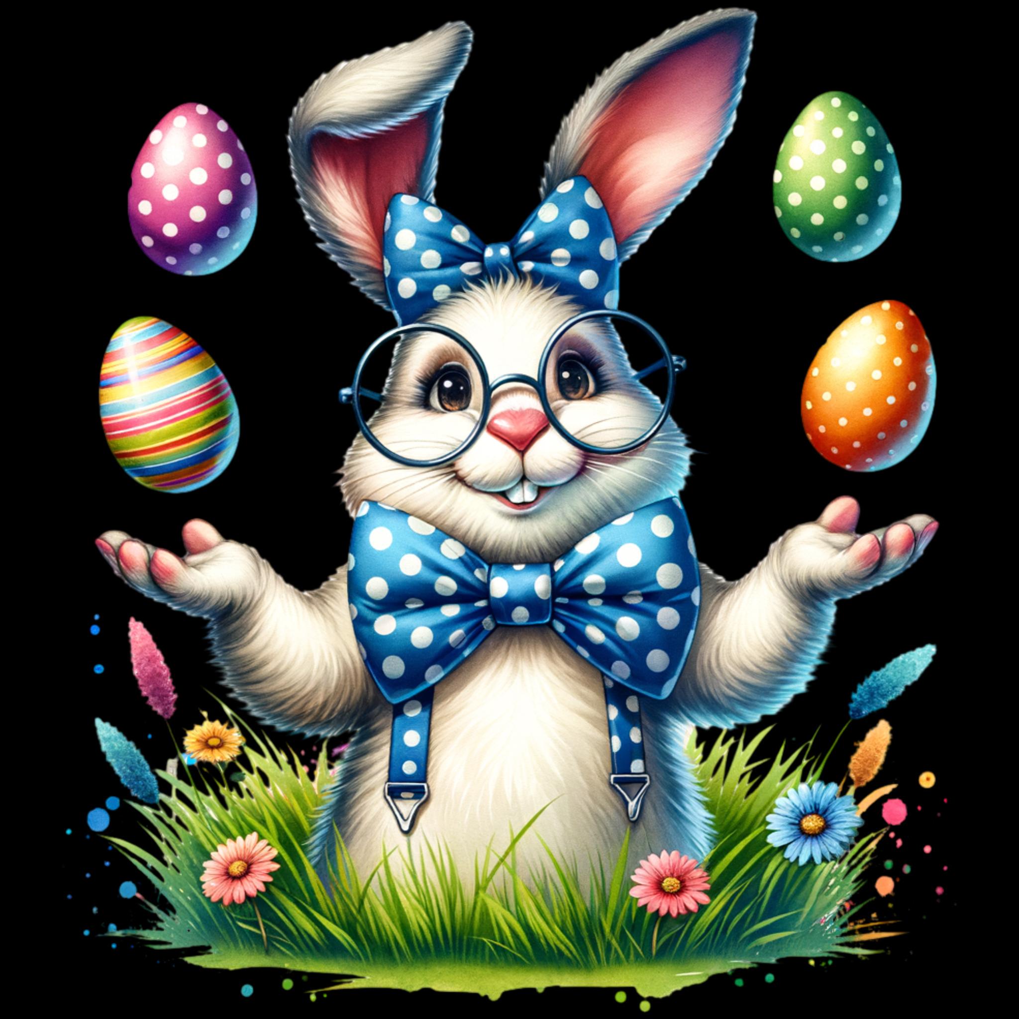 Playful Easter Rabbit Clipart Bundle: Quirky Bunny PNG (digital ...