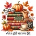 Fall Book Stack Clipart: Autumn Pumpkin Design (digital Download) - Etsy