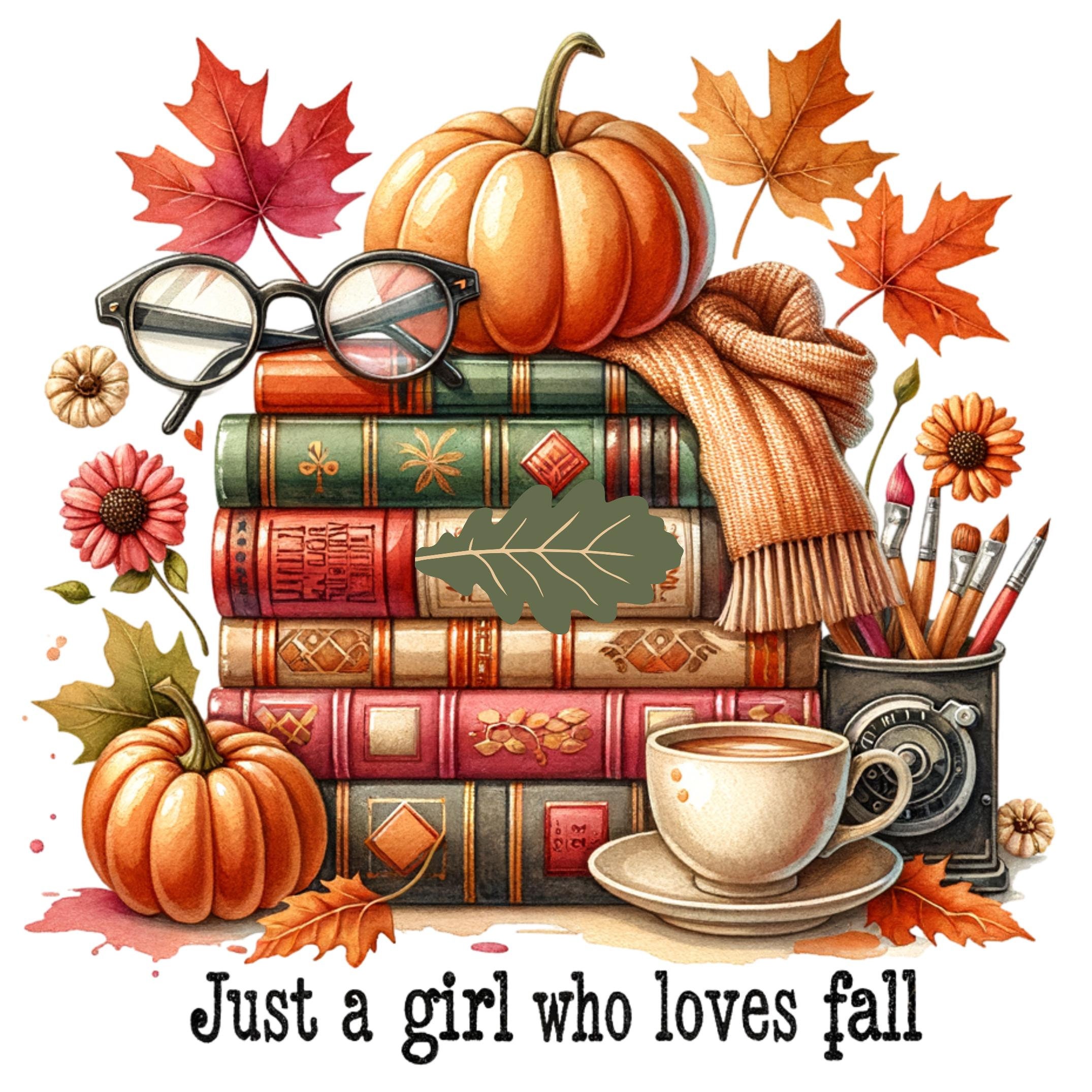 Fall Book Stack Clipart: Autumn Pumpkin Design (digital Download) - Etsy