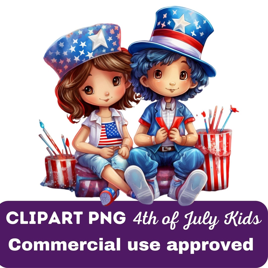 4th of July Kids PNG Clipart, Cute Patriotic Kids, Patriotic Png ...