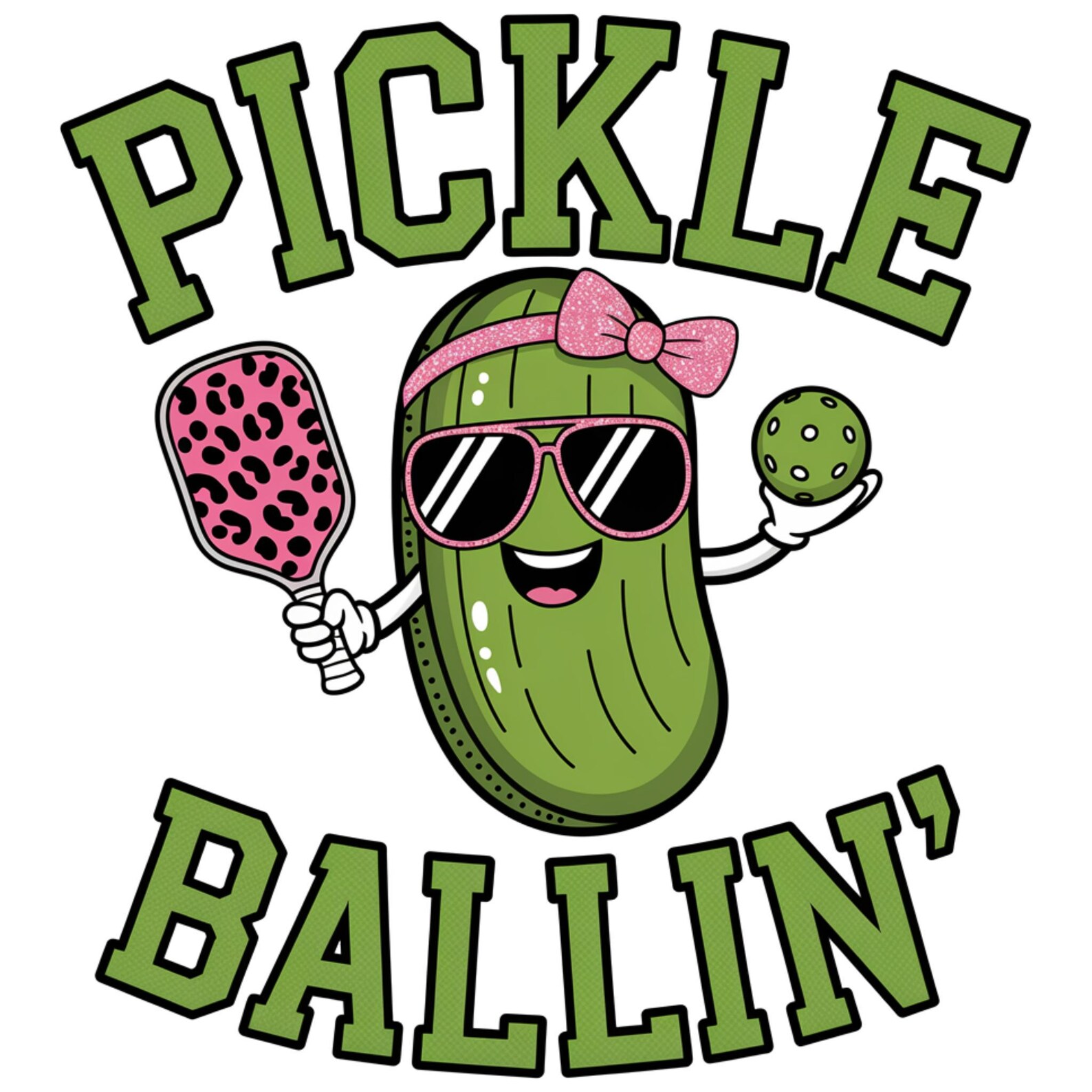 25 Playful Pickle Ballin' Clipart Bundle, Fun Cartoon Pickle Characters ...