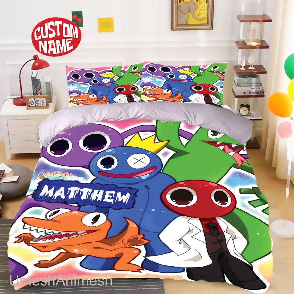 Custom Name Rainbow Friends Bedding Set, Kids Gamer Bedding sold by ...