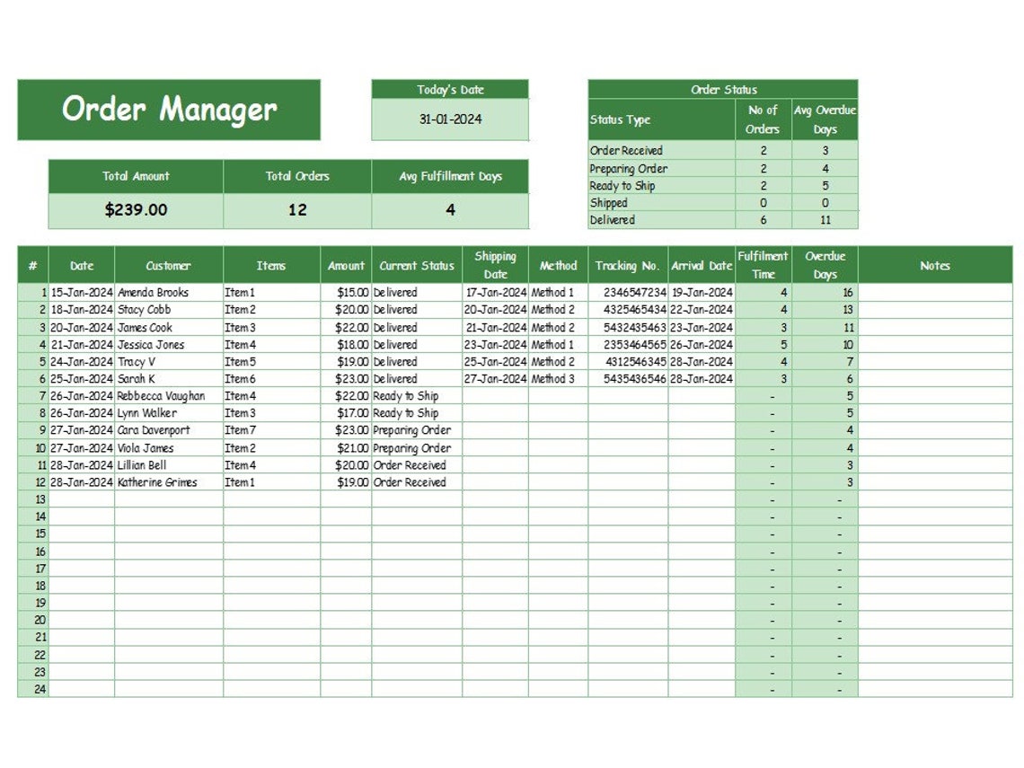 Order Manager | Order Tracker | Order Management | Order Log | Business ...