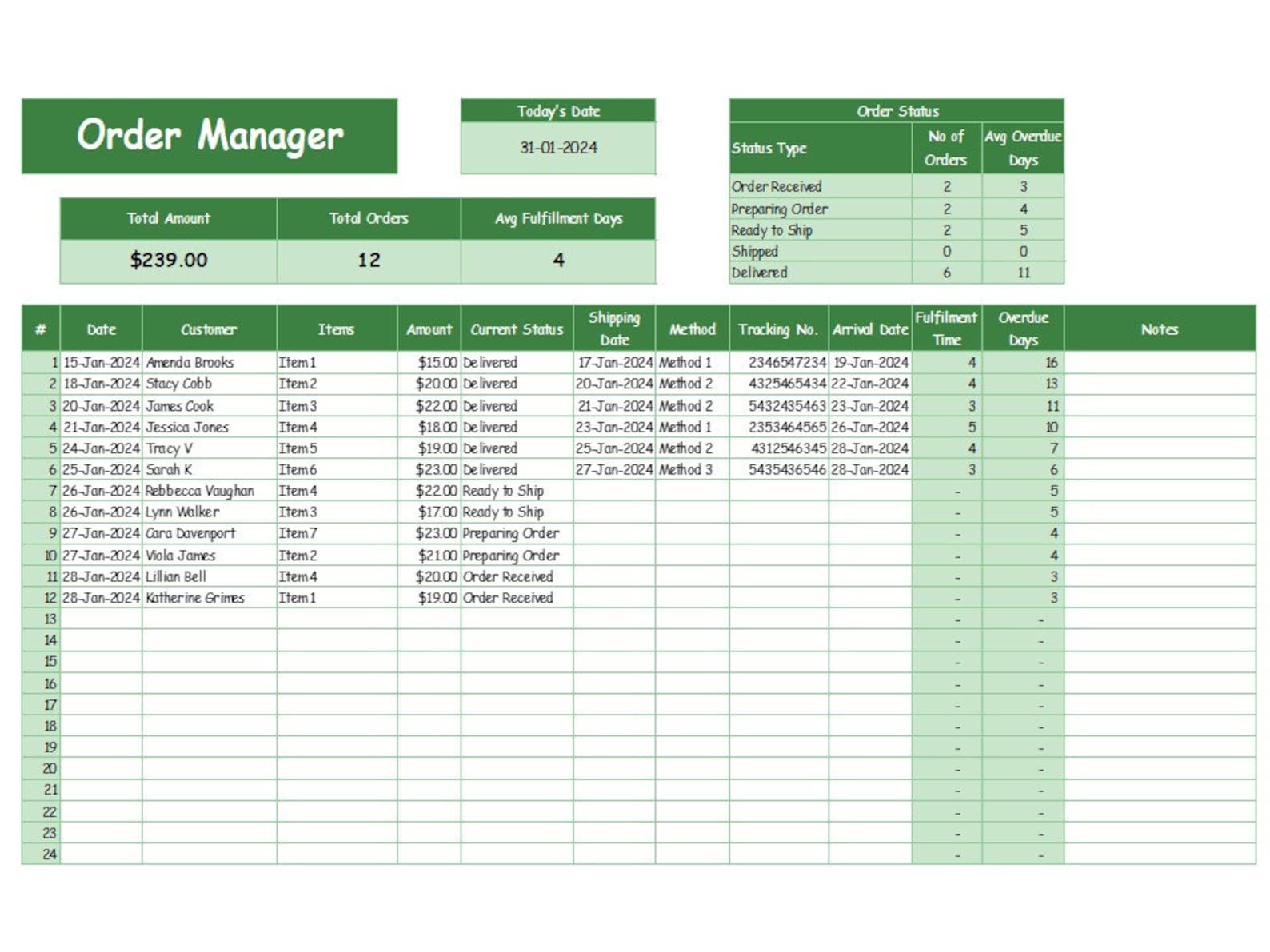 Order Manager | Order Tracker | Order Management | Order Log | Business ...