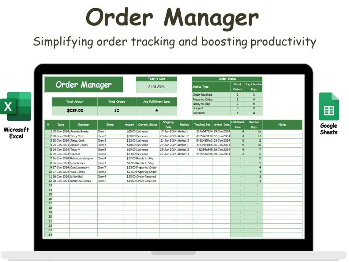 Order Manager | Order Tracker | Order Management | Order Log | Business ...