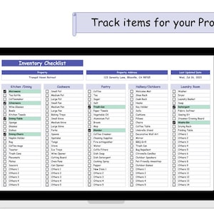 Checklist Inventory Bundle | Rental Property Furniture List | Short ...