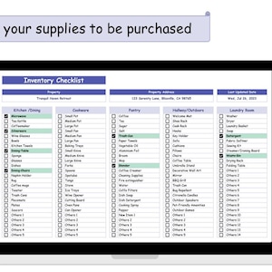 Checklist Inventory Bundle | Rental Property Furniture List | Short ...