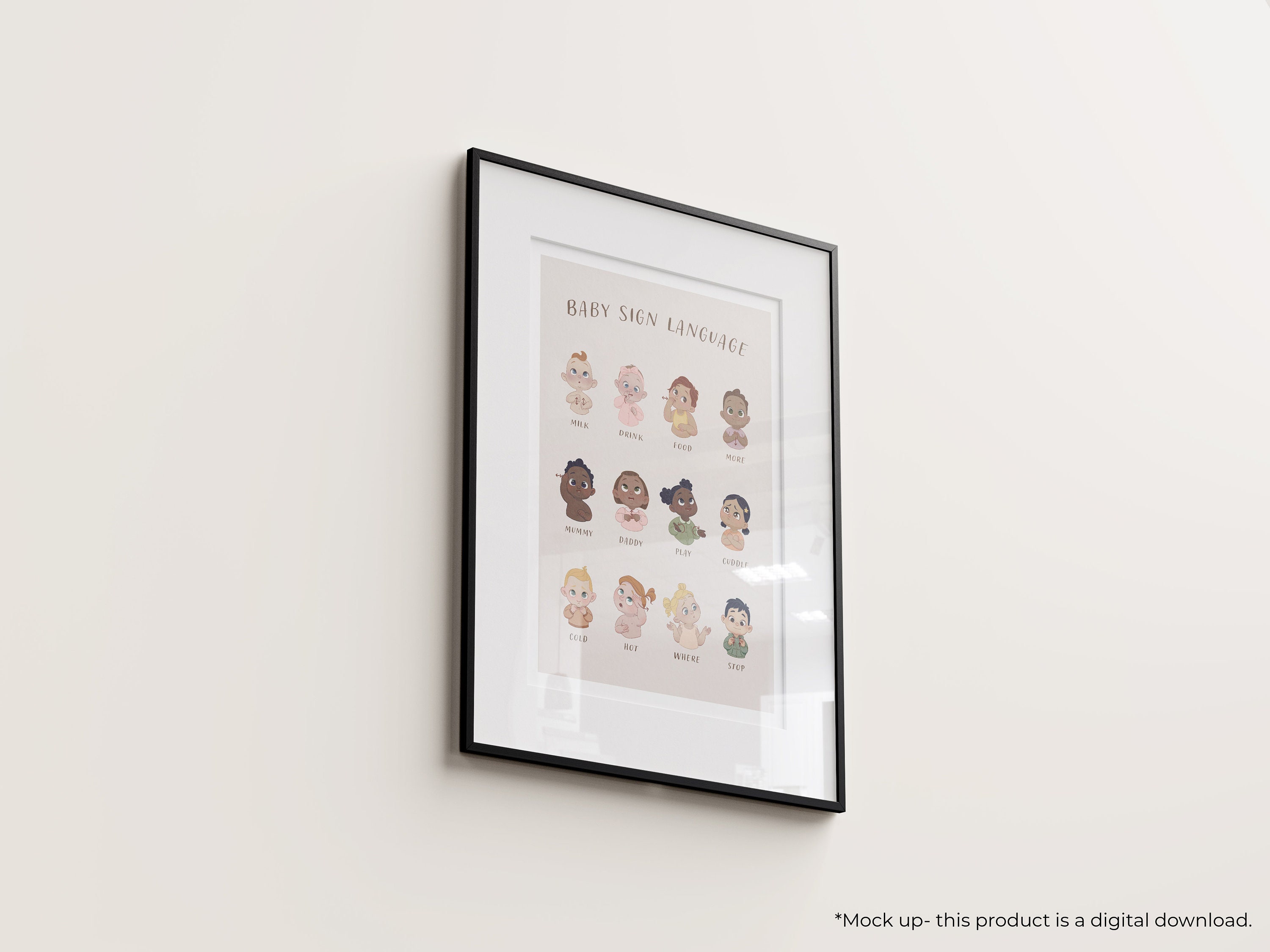Baby Sign Language Poster in British Sign Language, Great Gift for Baby ...