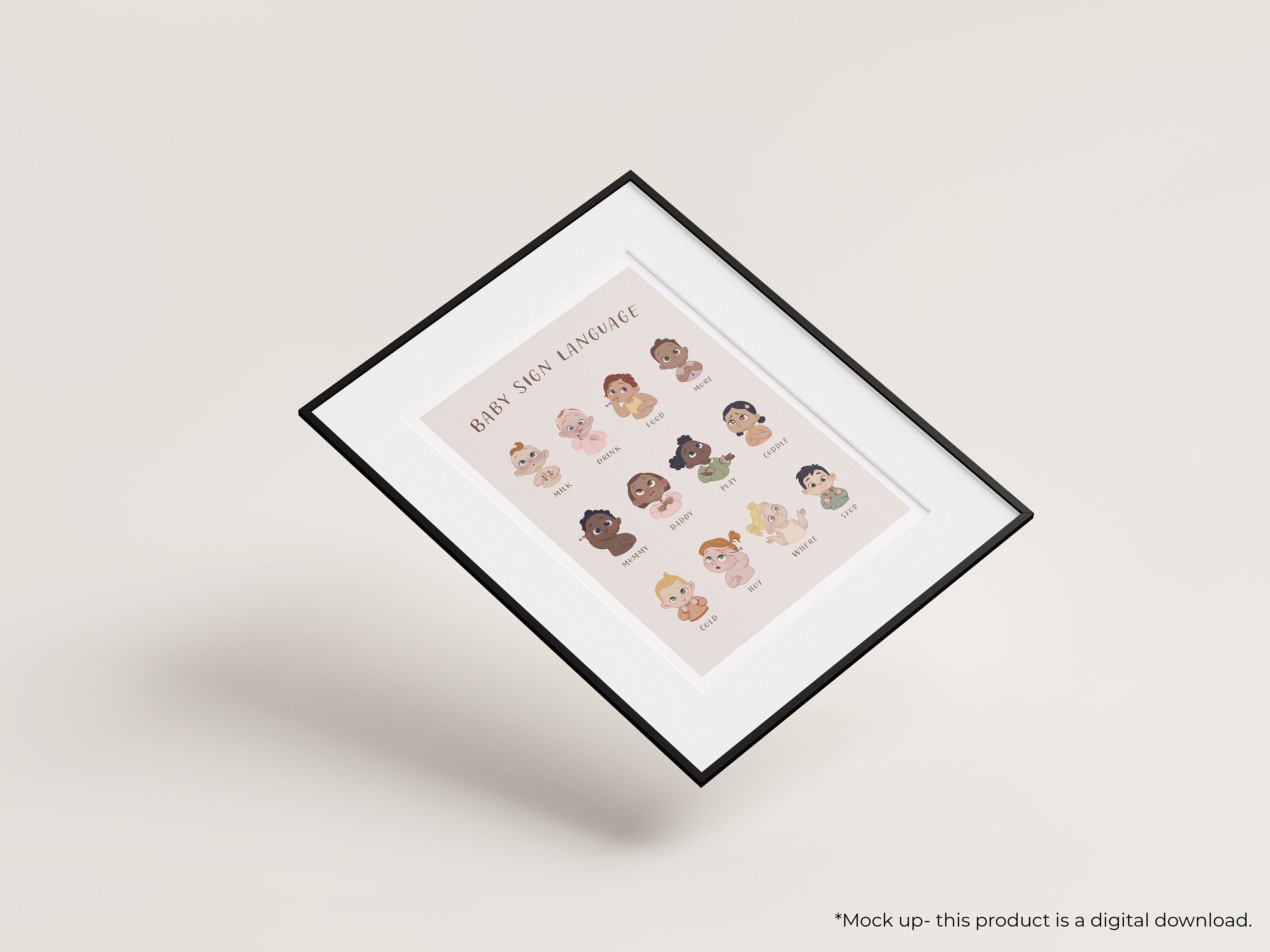 Baby Sign Language Poster in British Sign Language, Great Gift for Baby ...