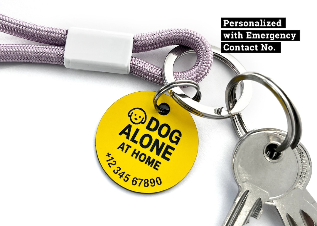 Personal Emergency Contact Key Fob & ID Tag for Dog Alone at Home – SOS ...