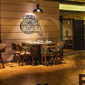 Pizza Metal Wall Art – Restaurant Kitchen Decor | Steel Pizza Sign for ...