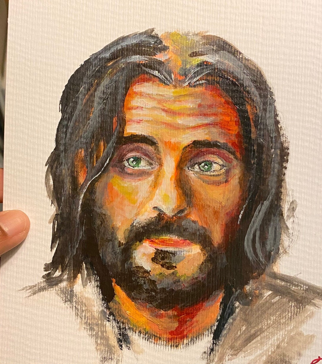 Original Jesus Portrait, Acrylic Painting on Paper, Signed Art (8x8 ...