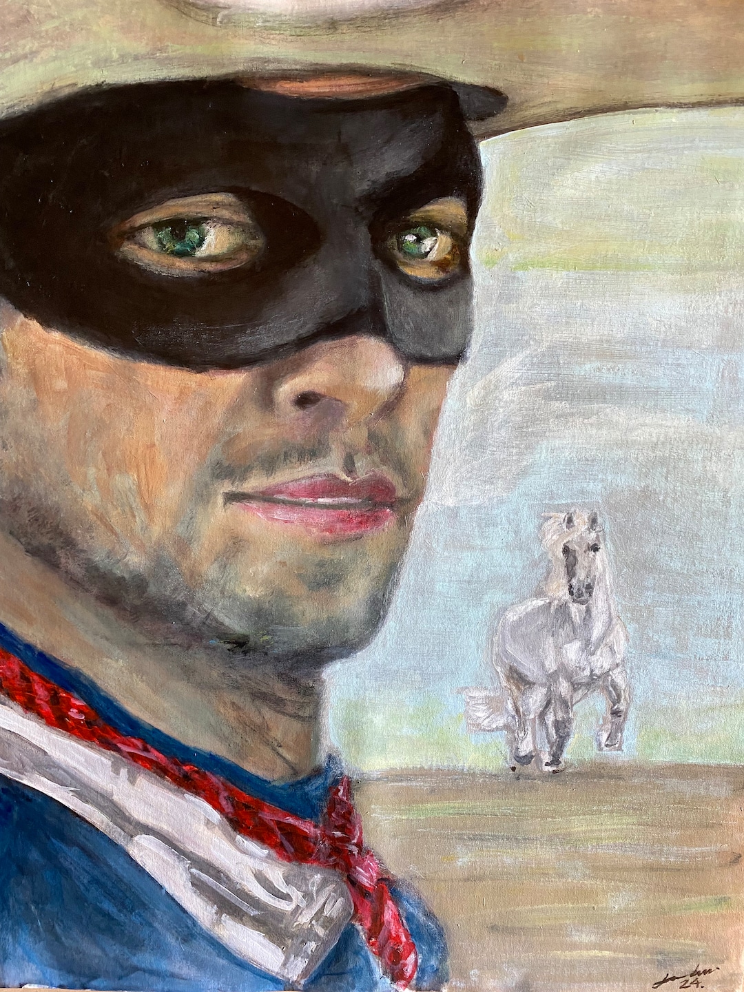 Acrylic Painting by Independent Artist “lone Ranger” 20x16inch ...