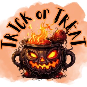 Halloween Clipart, Trick or Treat High Quality PNG, Digital Download ...
