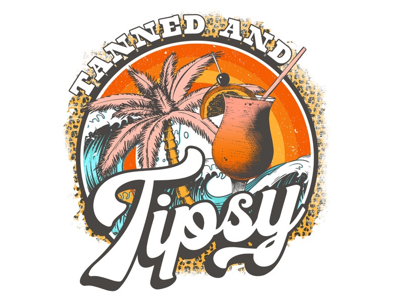 Tanned and Tipsy Retro PNG, Holiday Vibes, Holiday, Vacation ...