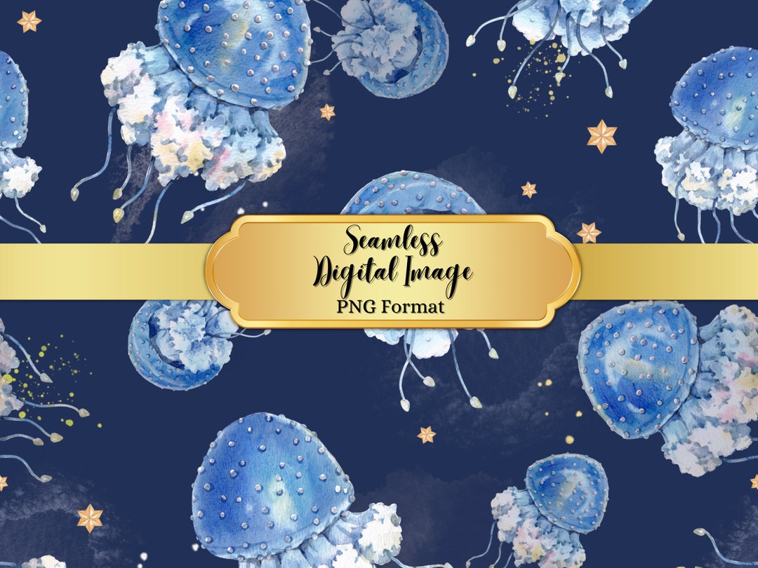 Digital Paper - Jellyfish Sea Life Printable Pattern for Commercial Use ...