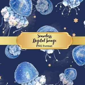 Digital Paper - Jellyfish Sea Life Printable Pattern for Commercial Use ...