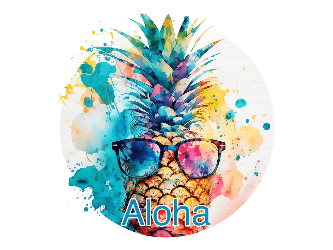 Pineapple Aloha PNG Transparent Sublimation Digital Files - Etsy