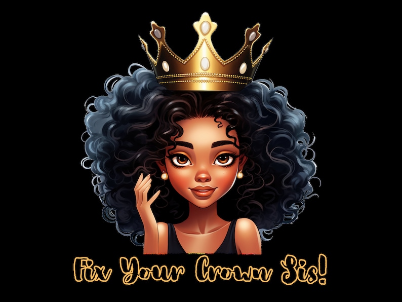 2 X Black Girl Melanin Princess Fix Your Crown Sis Card - Etsy