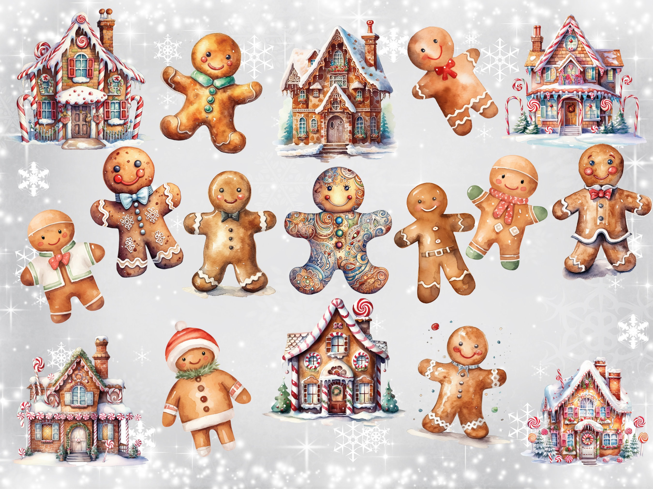 17 X Christmas Gingerbread Man Gingerbread Houses Clipart, High Quality ...