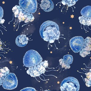 Digital Paper - Jellyfish Sea Life Printable Pattern for Commercial Use ...