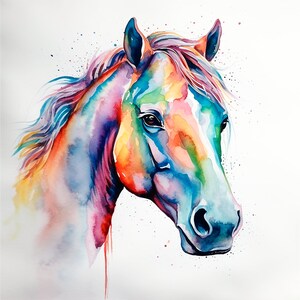 4 X Rainbow Horses PNG, Colourful, Rainbows, Horses, Digital Files - Etsy