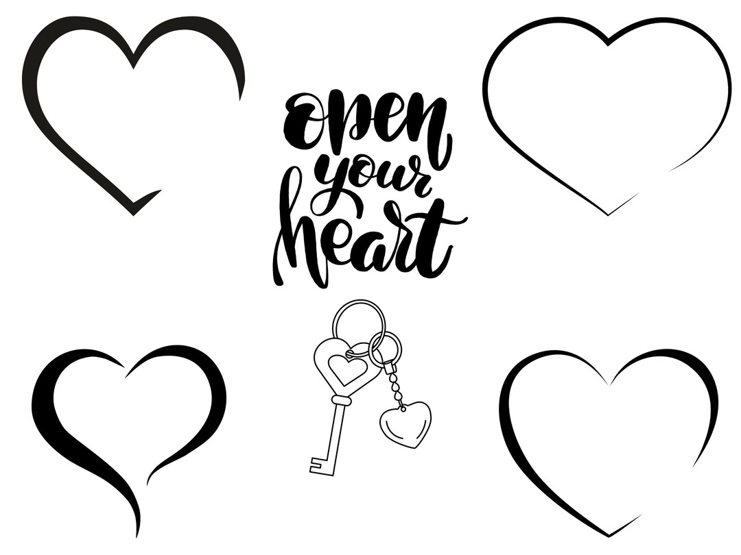 6 X Open Heart, Open Your Heart, Heart Key and Keyring PNG Transparent ...