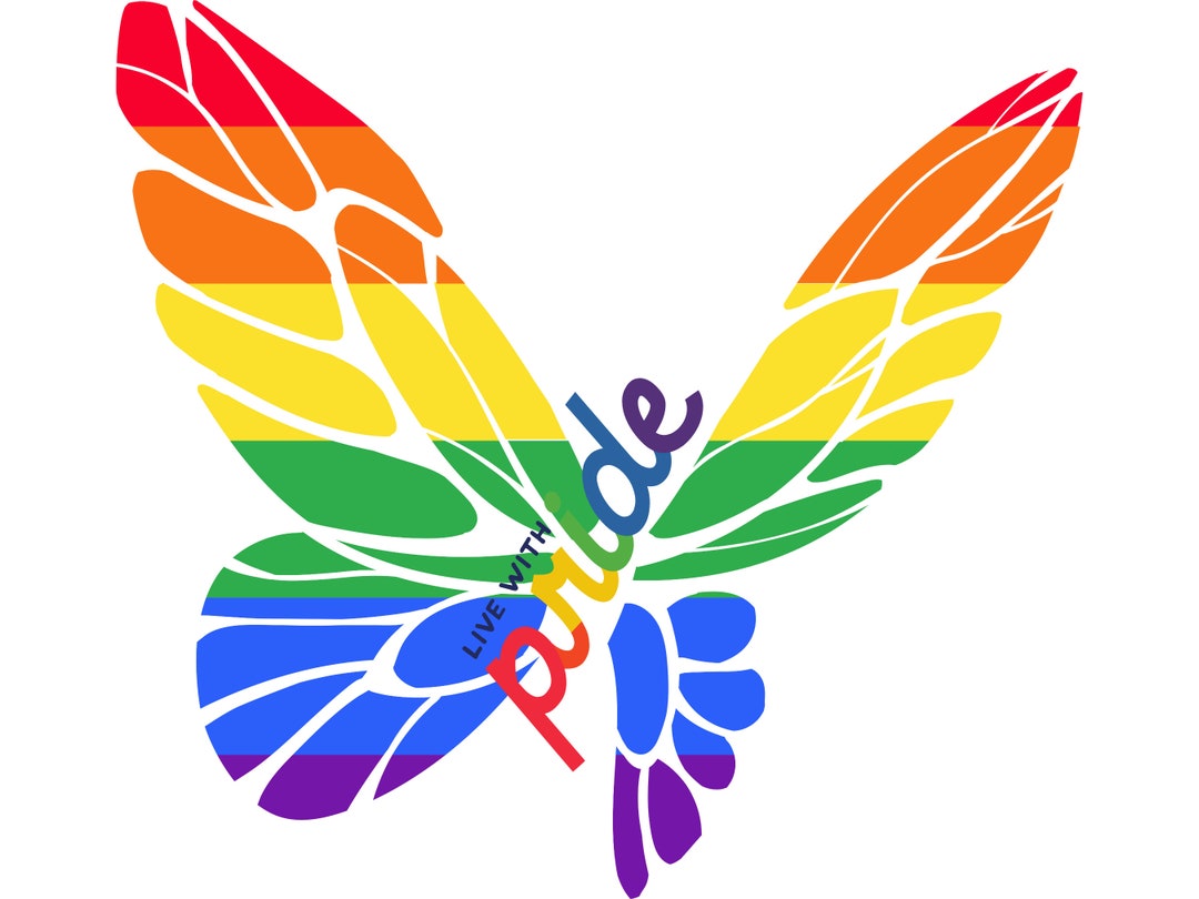 LGBTQ Live With Pride Rainbow Butterfly Transparent Png LGBT Gay Pride ...