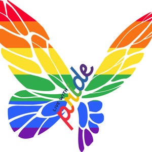 LGBTQ Live With Pride Rainbow Butterfly Transparent Png LGBT Gay Pride ...