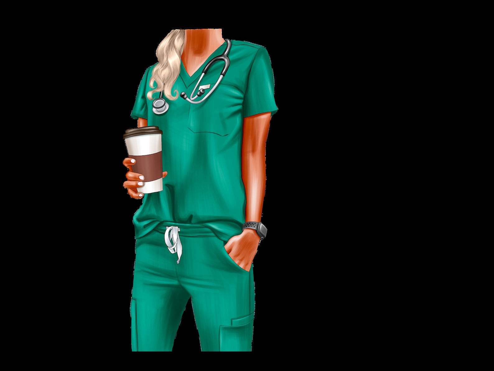 Proud Nurse Doctor Green Scrubs It's a Great Day to Save Lives Clipart ...
