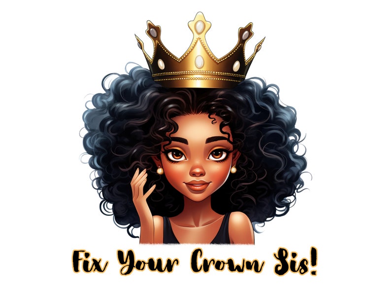 2 X Black Girl Melanin Princess Fix Your Crown Sis Card - Etsy