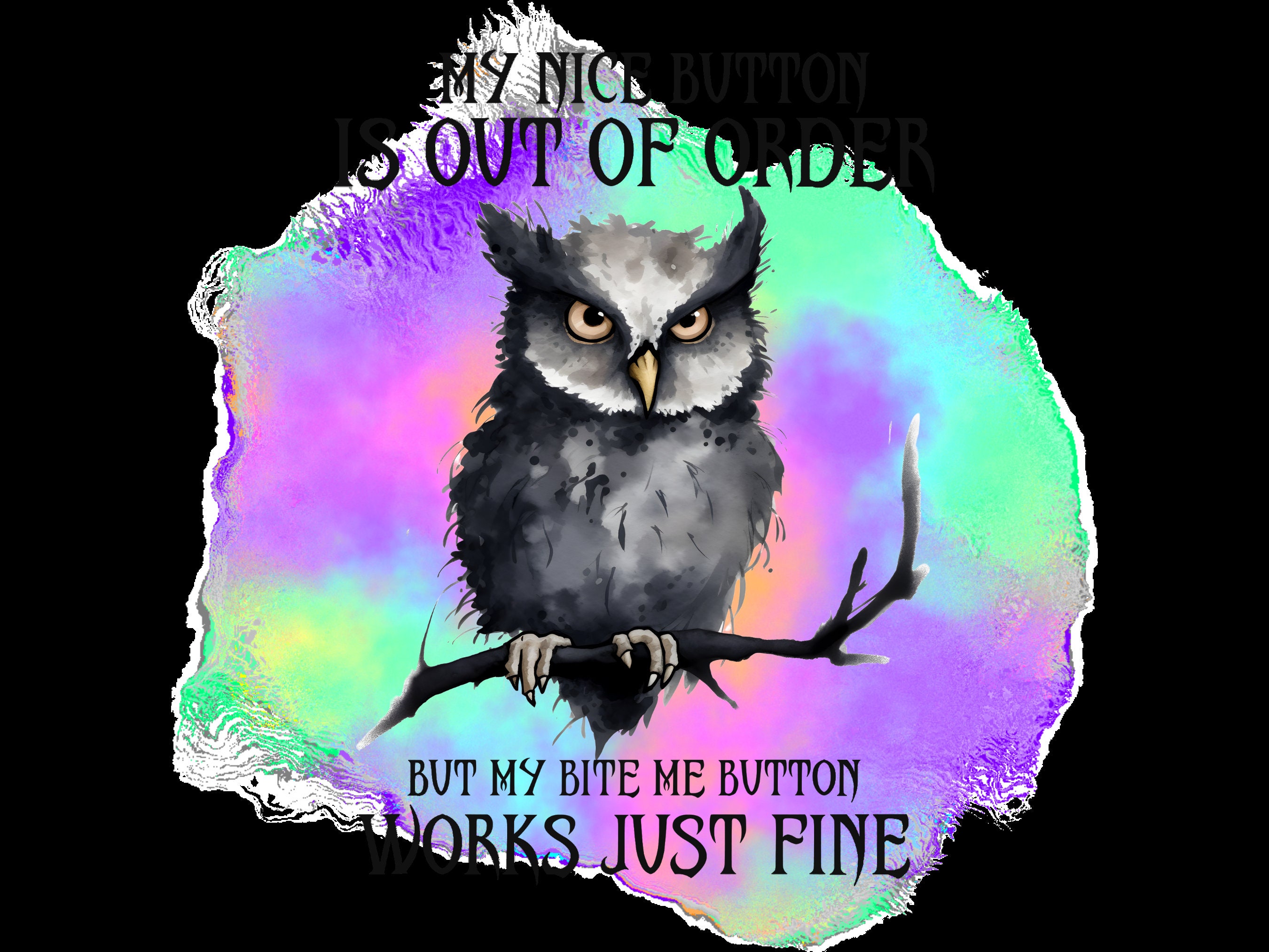 Owl Clipart PNG File Humorous Funny Direct Print Sublimation - Etsy
