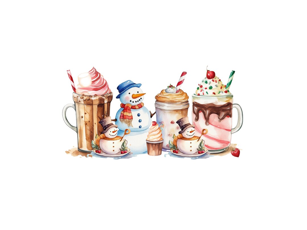 Merry Christmas Cafe Drinks Xmas Cards Design PNG Transparent ...