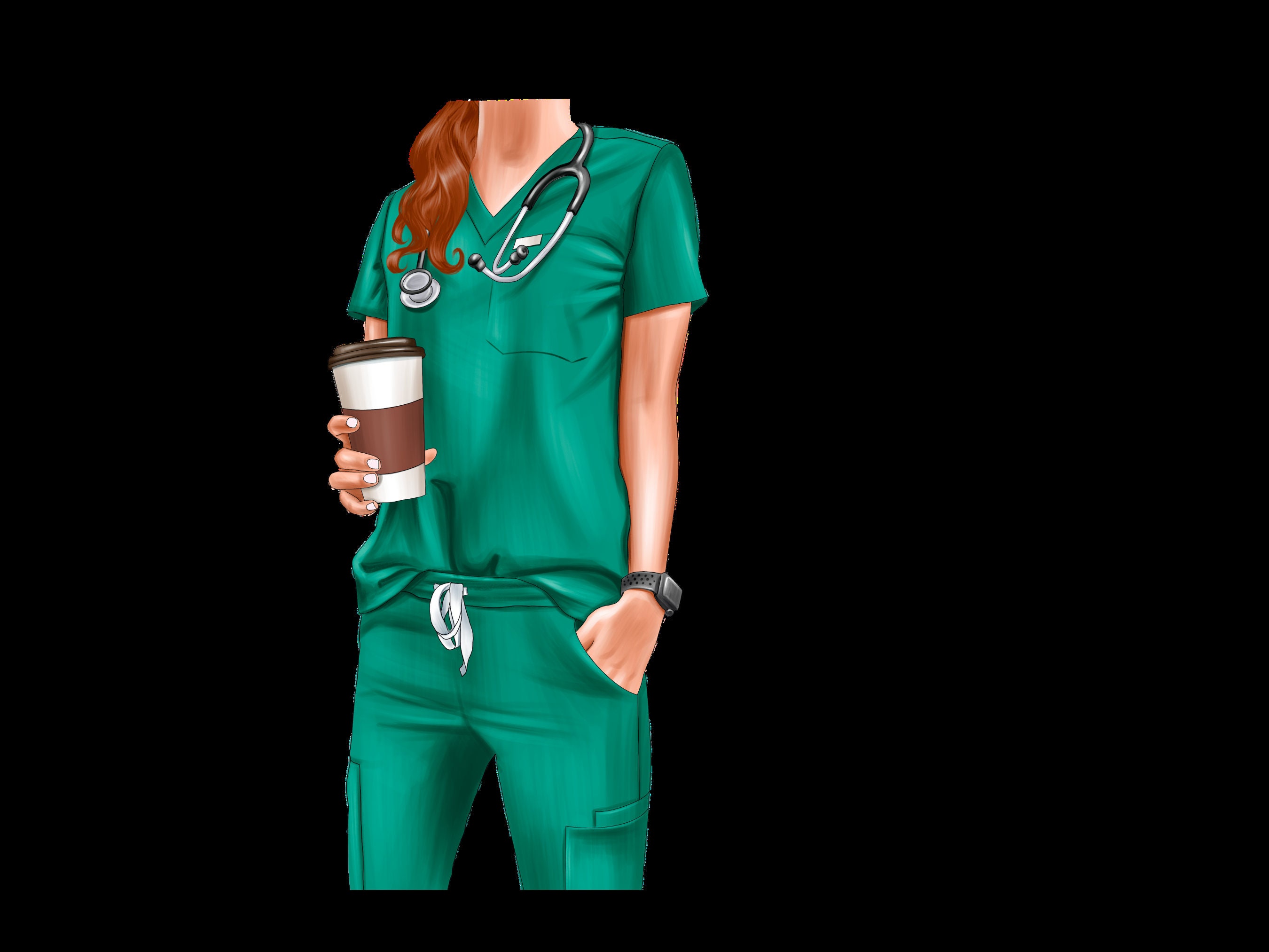 Proud Nurse Green Scrubs Clipart, Doctor PNG (digital Files) - Etsy