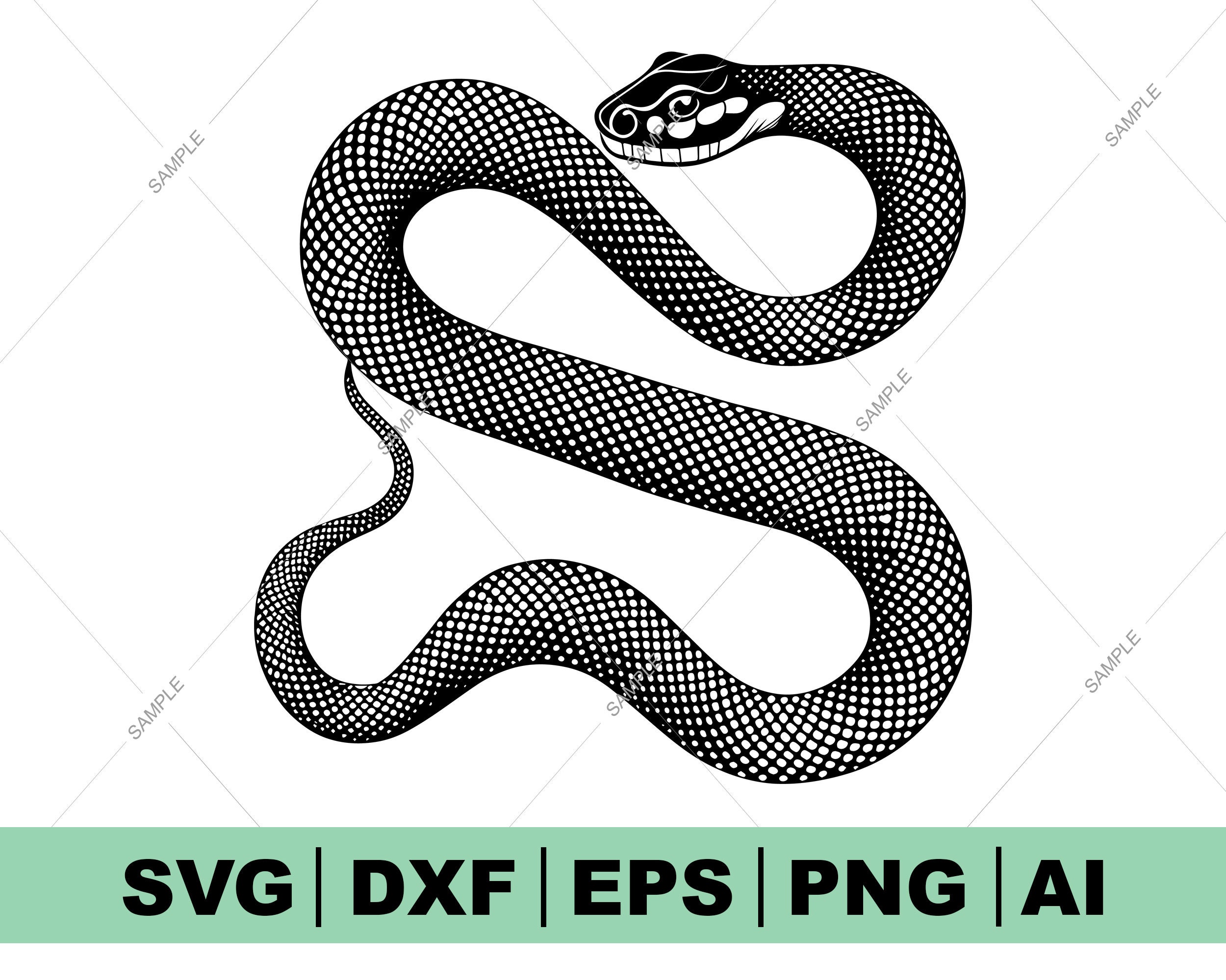Snake SVG, Reptile SVG, Snake Silhouette, Snake Cut File, Digital ...
