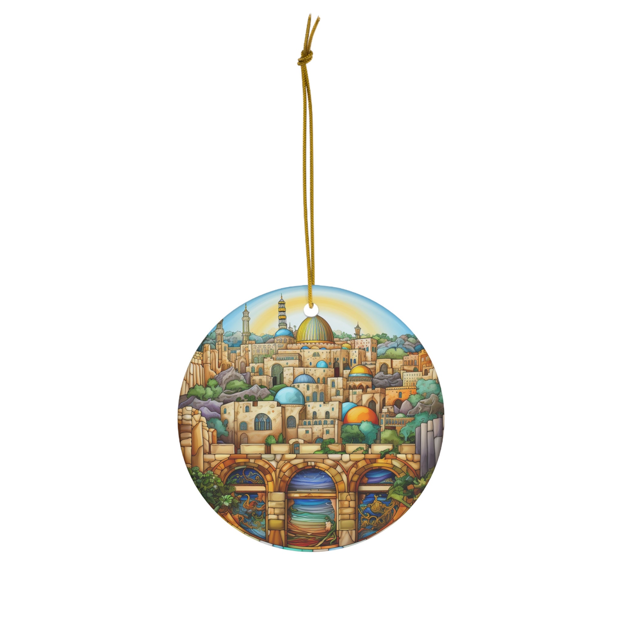 Jerusalem Gate Ornament, Religious Christmas Decor, Xmas Gift From Holy ...