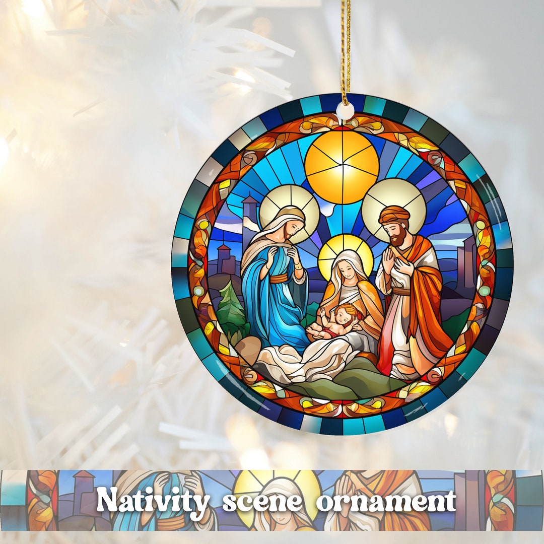 Nativity Scene Ornament, Religious Christmas Decor, Xmas Gift From Holy ...